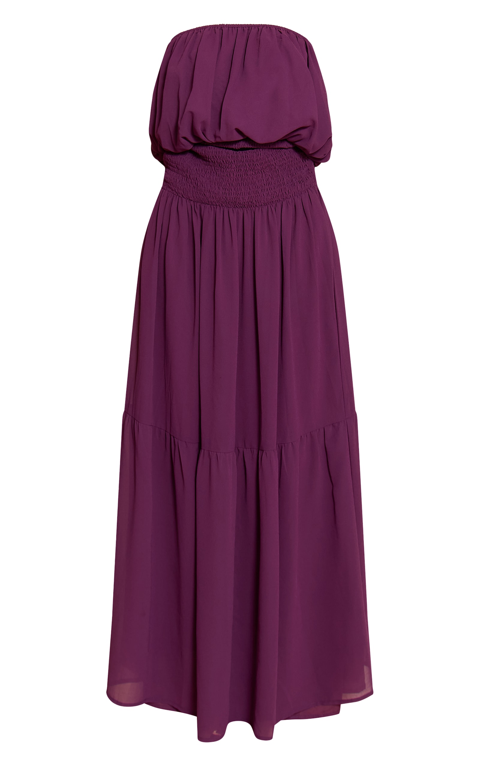 Purple Chiffon Bandeau Sheered Waist Maxi Dress | Dresses ...