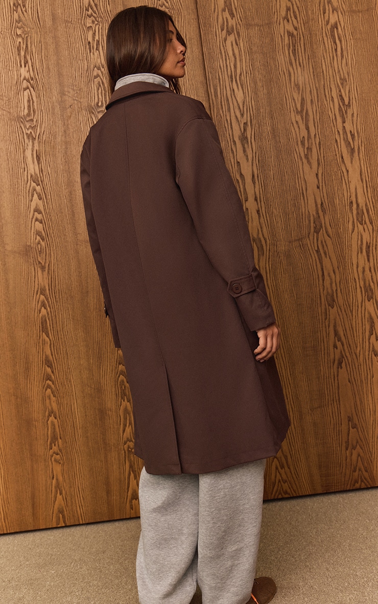 Dark Chocolate Long Sleeve Car Jacket | Outerwear | PrettyLittleThing USA