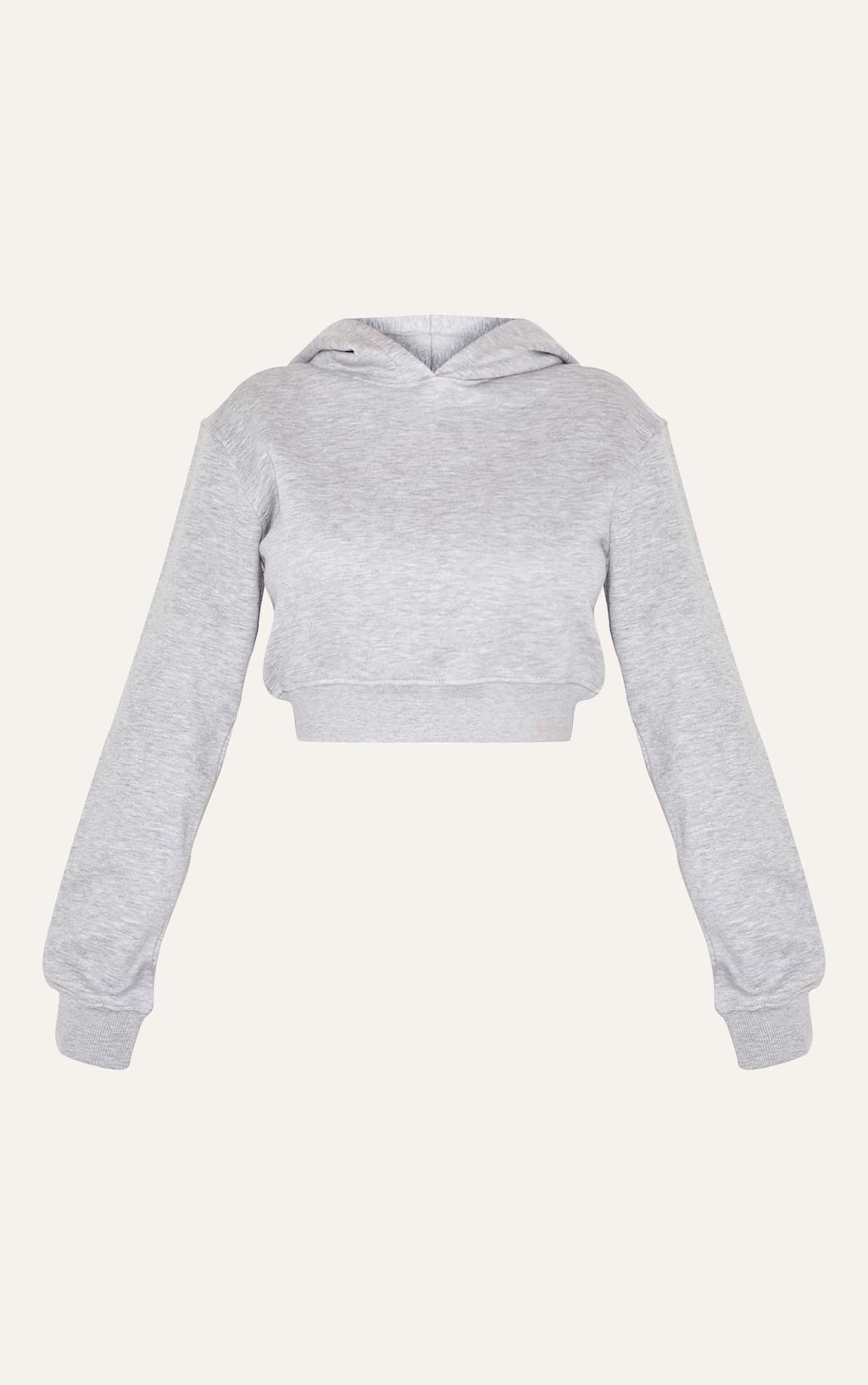 PLT Shape Grey Marl Back Cinched Waist Crop Hoodie | Shape | PLT USA