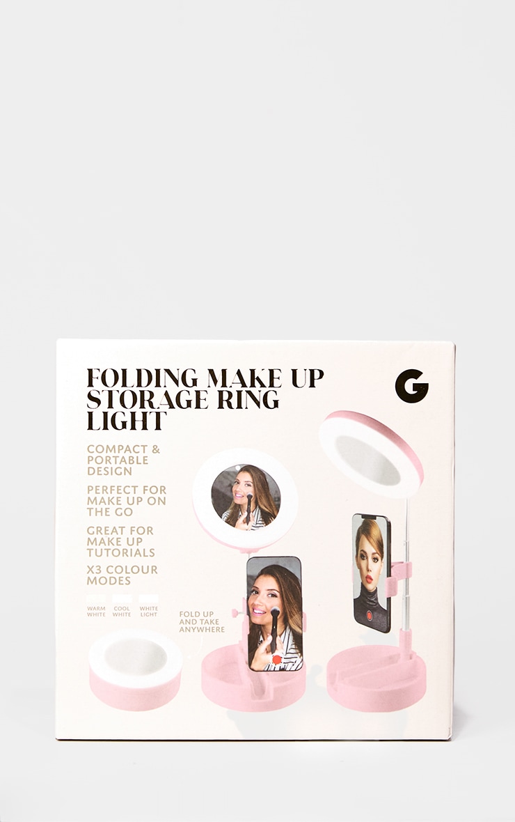 Folding Make Up Storage Ring Light - Pink | Accessories ...