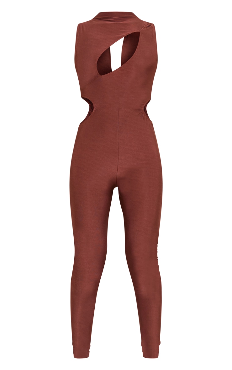 Chocolate Disco Cut Out Chest Sleeveless Jumpsuit | Dresses | PLT KSA