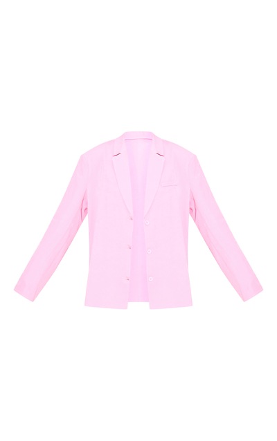Tall Baby Pink Button Up Oversized Blazer | Tall | PrettyLittleThing USA
