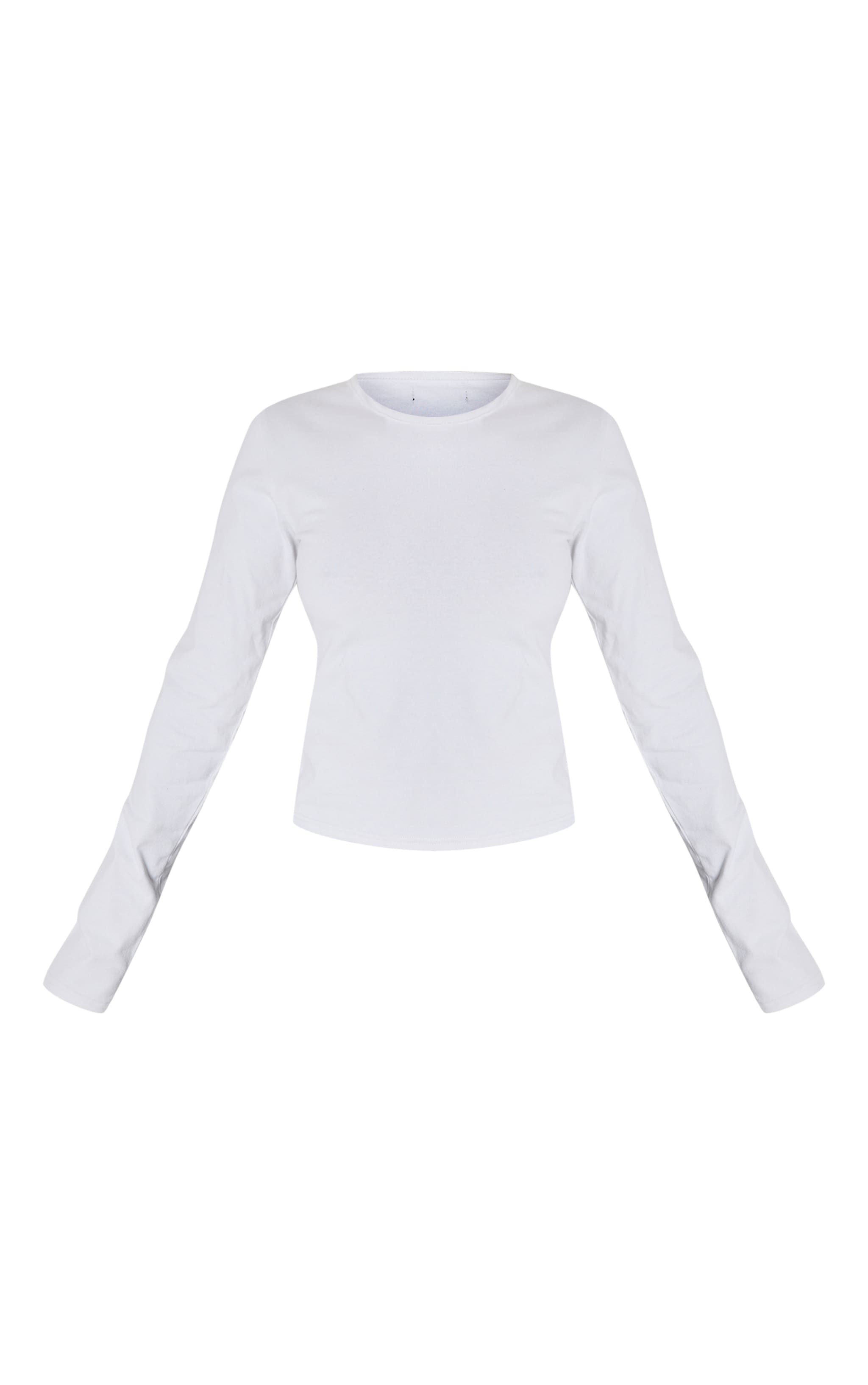 Petite White Cotton Long Sleeve Fitted T-shirt | Petite ...