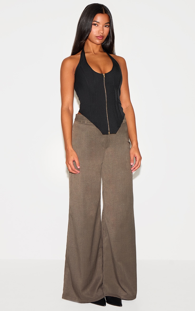 Black Boned Dip Hem Corset | Tops | PLT