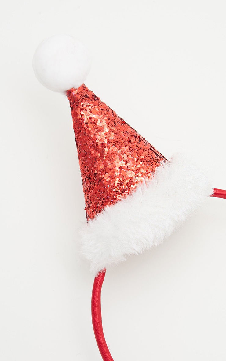 Red Glitter Santa Hat Headband | Hats | PrettyLittleThing AUS