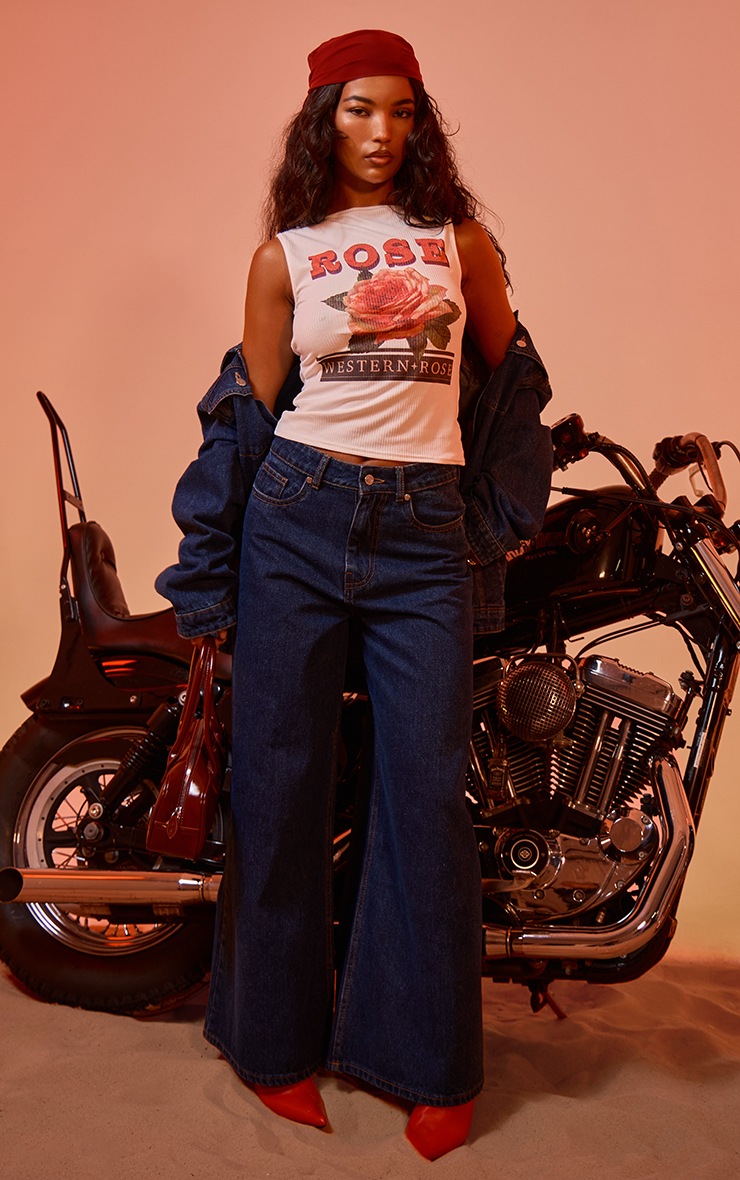 White Rose Graphic Vest Top | Tops | PLT USA