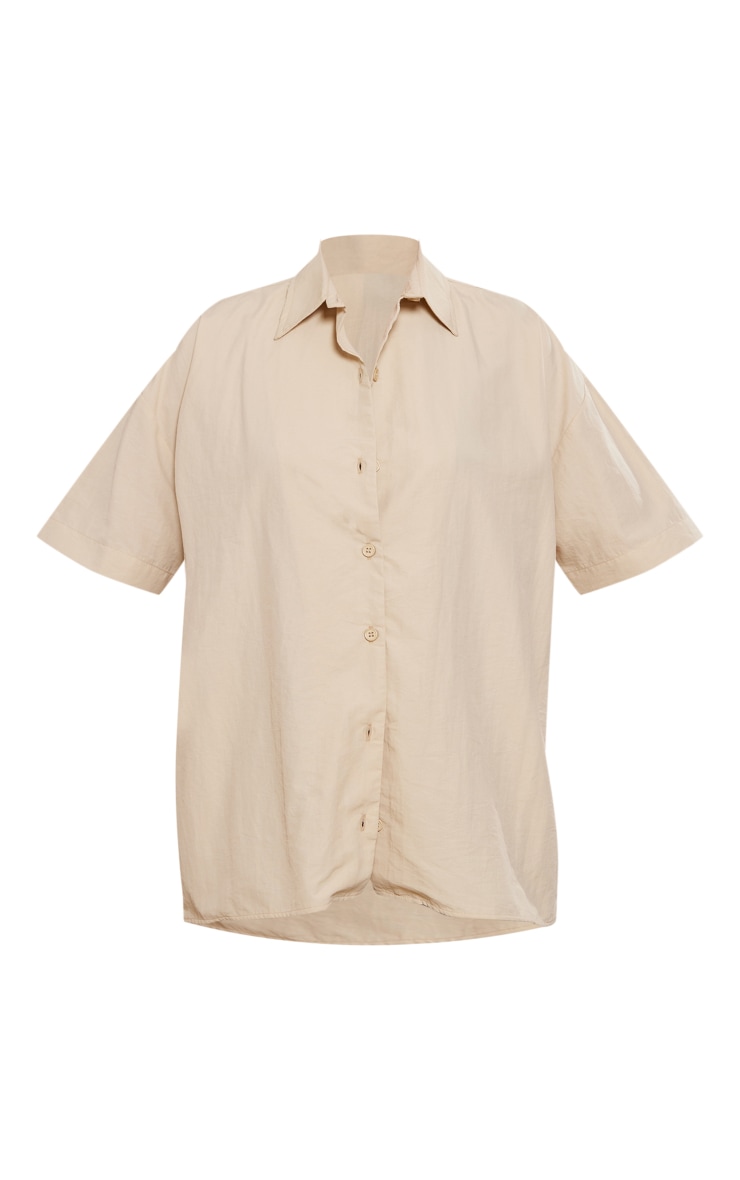 Stone Oversized Short Sleeve Shell Shirt | PrettyLittleThing USA