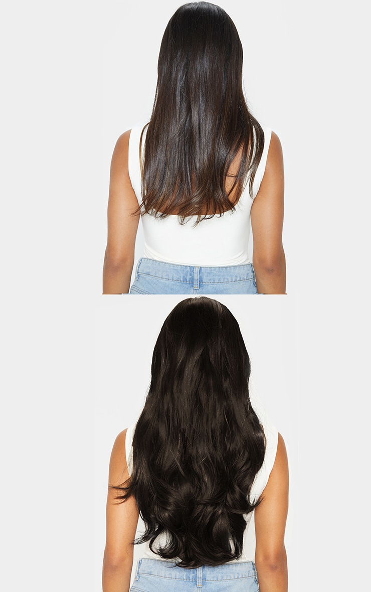 LullaBellz 22" 5 Piece Blow Dry Clip In Hair Extensions Dark Brown ...