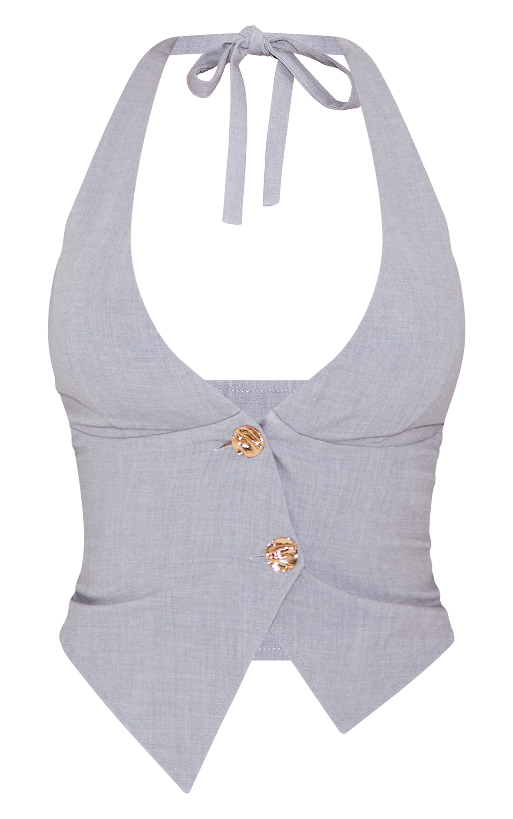 Shape Grey Halterneck Asymmetric Hammered Vest | Shape ...