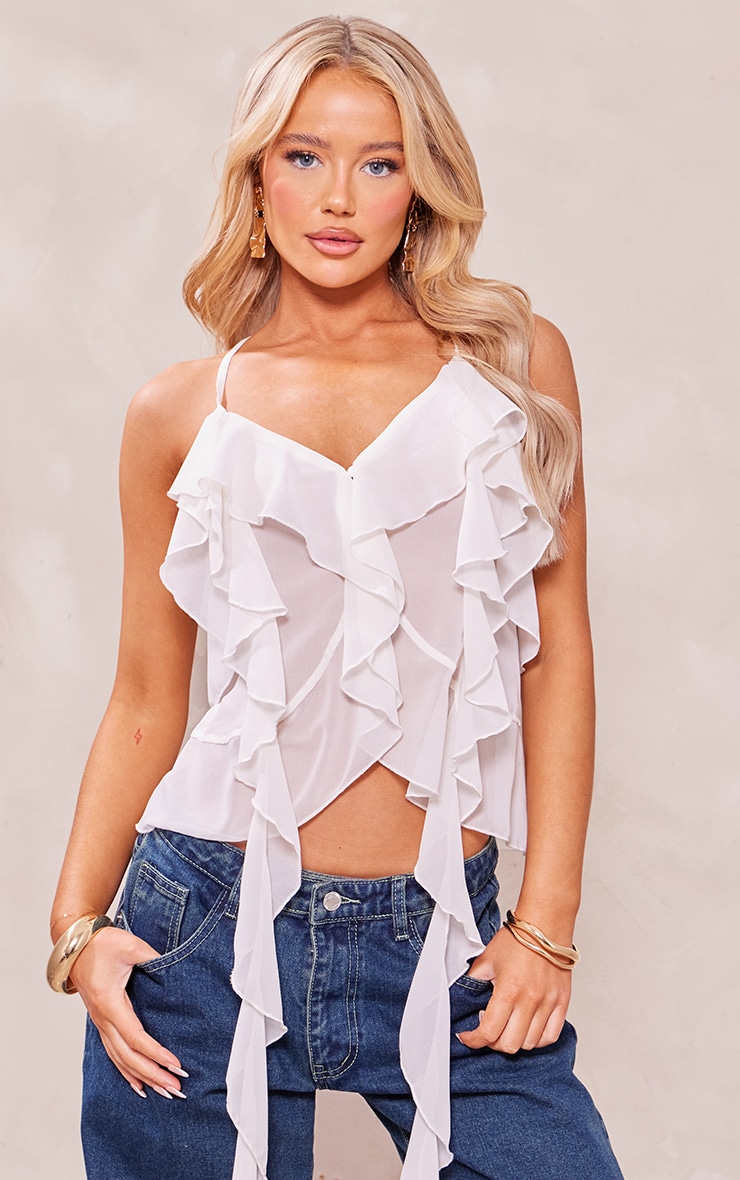 Ruffle Tops | Ruffle Blouses | Frilly Tops | PrettyLittleThing