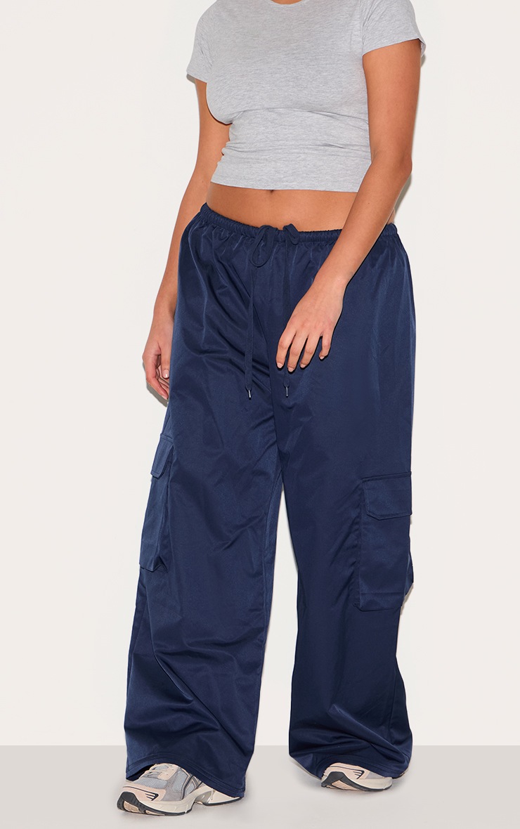 Plus Navy Drawstring Cargo Straight Leg Pants | Plus Size ...