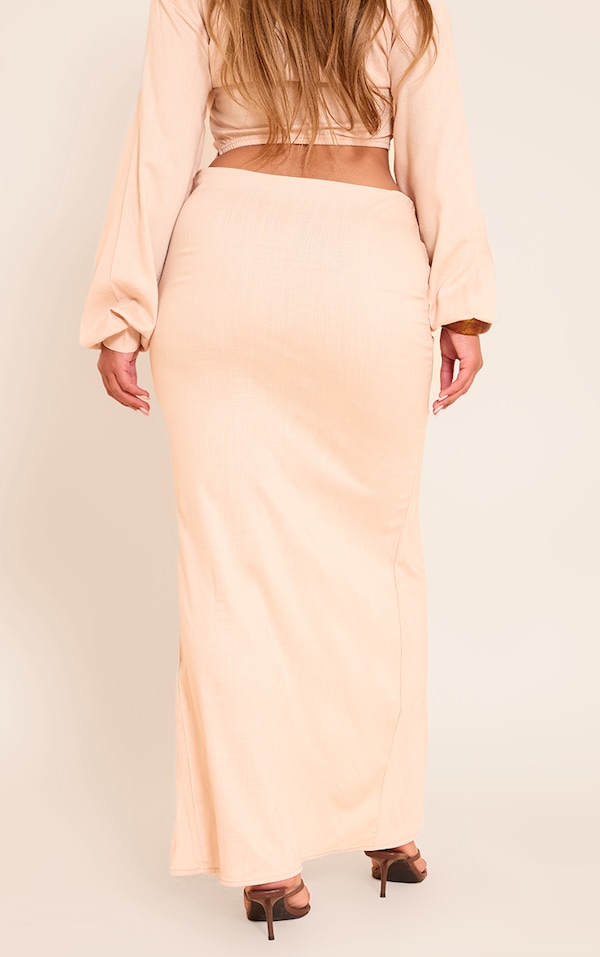 Shape Stone Linen Drape Front Maxi Skirt | Shape | PLT