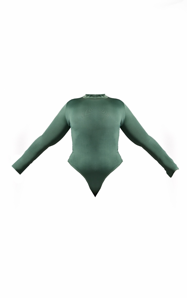 Plus Body moulant bleu-vert à col montant | PrettyLittleThing FR