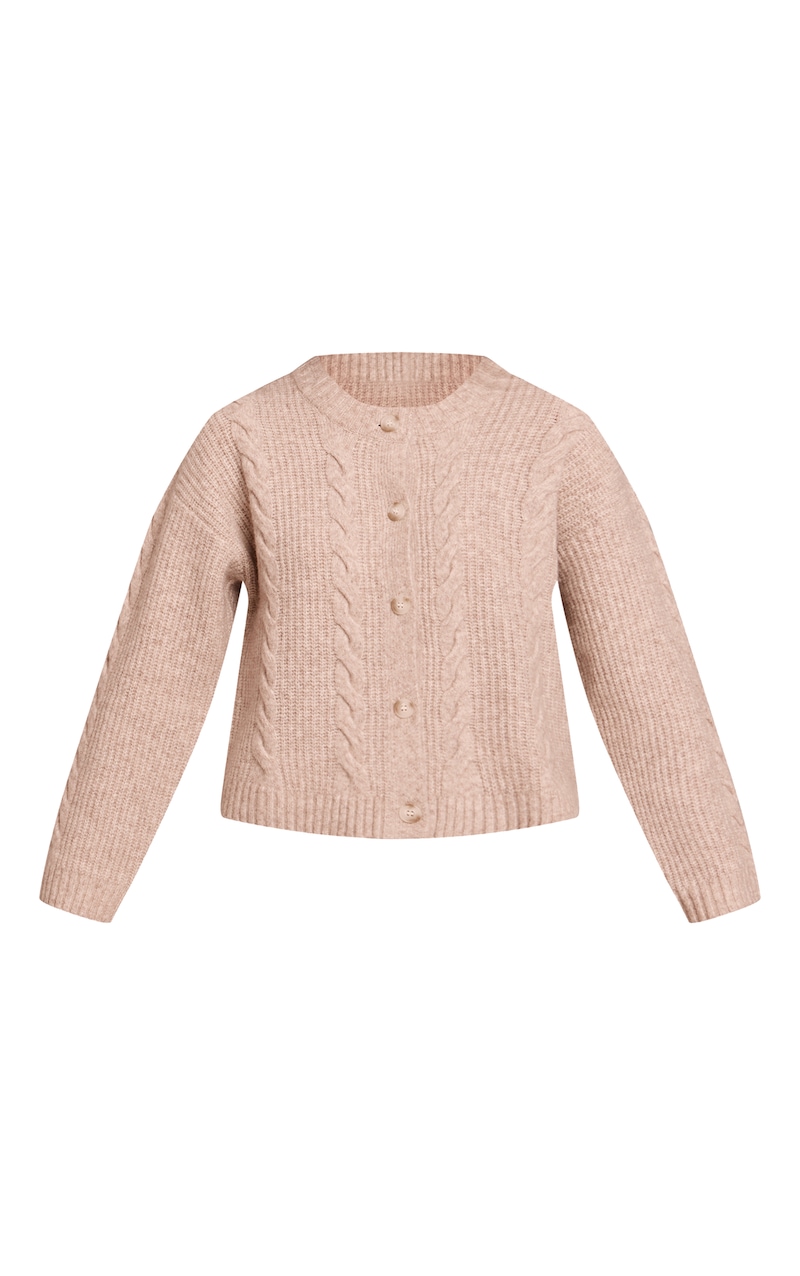 Stone Cable Knit Button Through Cardigan | Knitwear | PLT