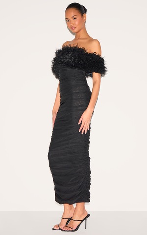 PLT Label Black Bandage Faux Shearling Dress | Dresses ...