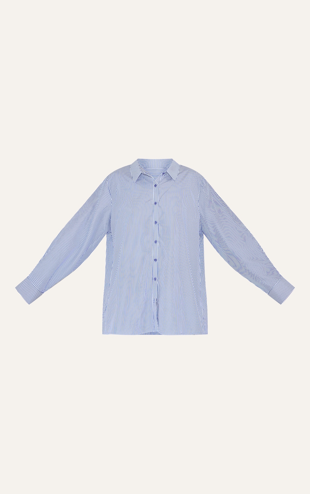 Blue Striped Oversized Cotton Shirt | Tops | PrettyLittleThing USA