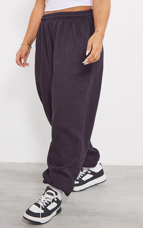 Black Pintuck Detail Oversized Track Pants | Sweat | PLT AUS