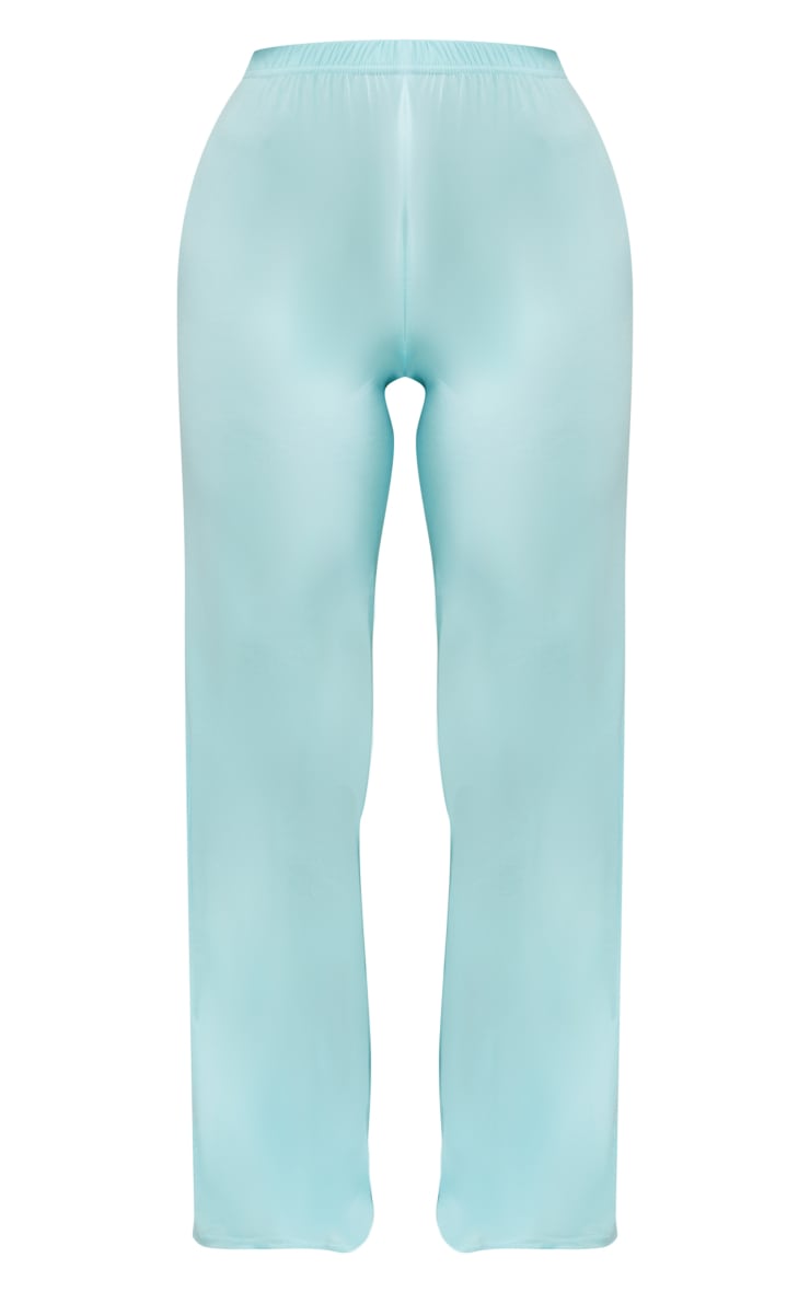 Light Blue Soft Jersey Wide Leg Pajama Pant | PrettyLittleThing USA