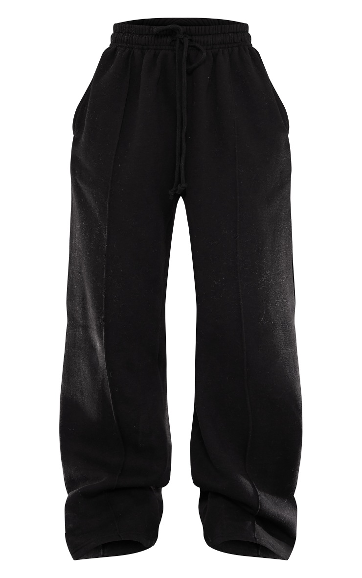 Black Pintuck Drawstring Straight Leg Joggers | Athleisure | PLT