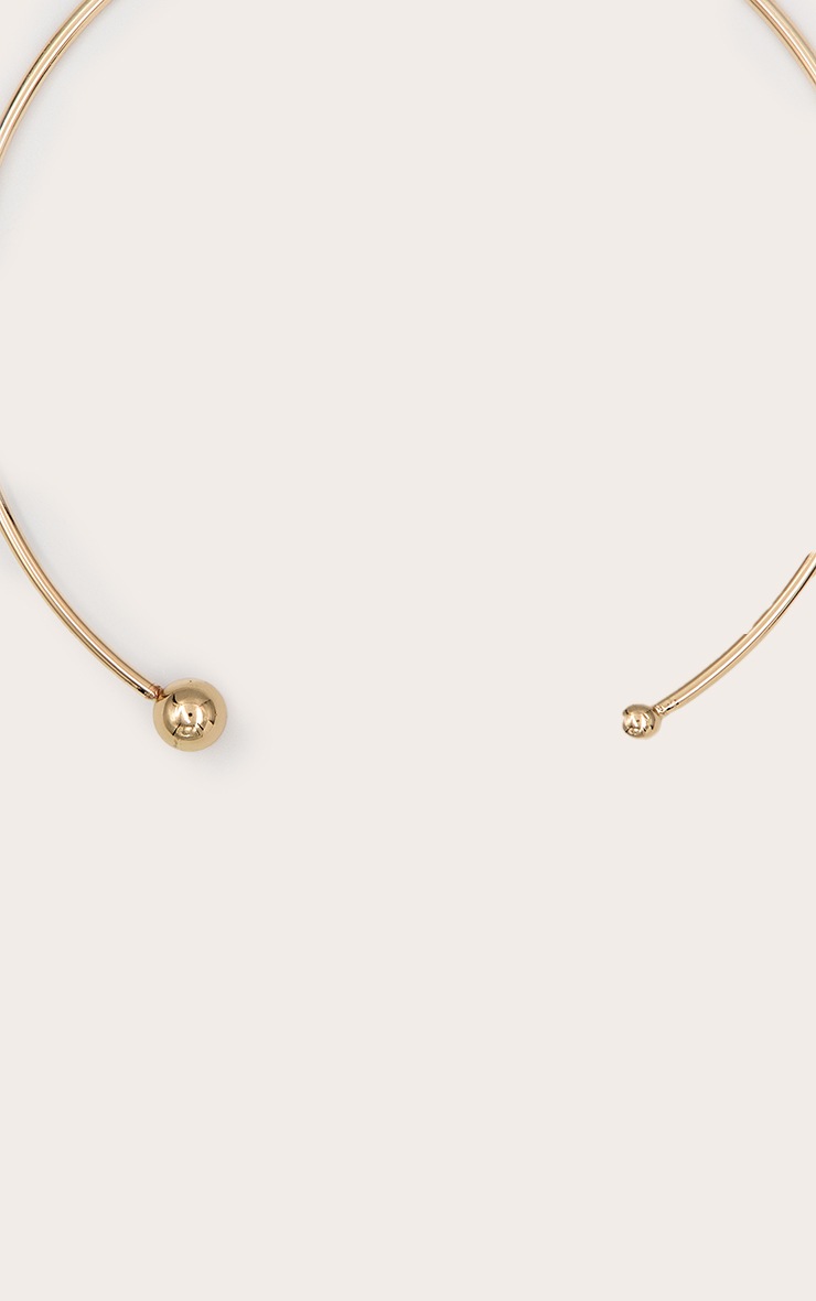 Gold Smooth Spherical Detail Collar Necklace | Accessories | PLT