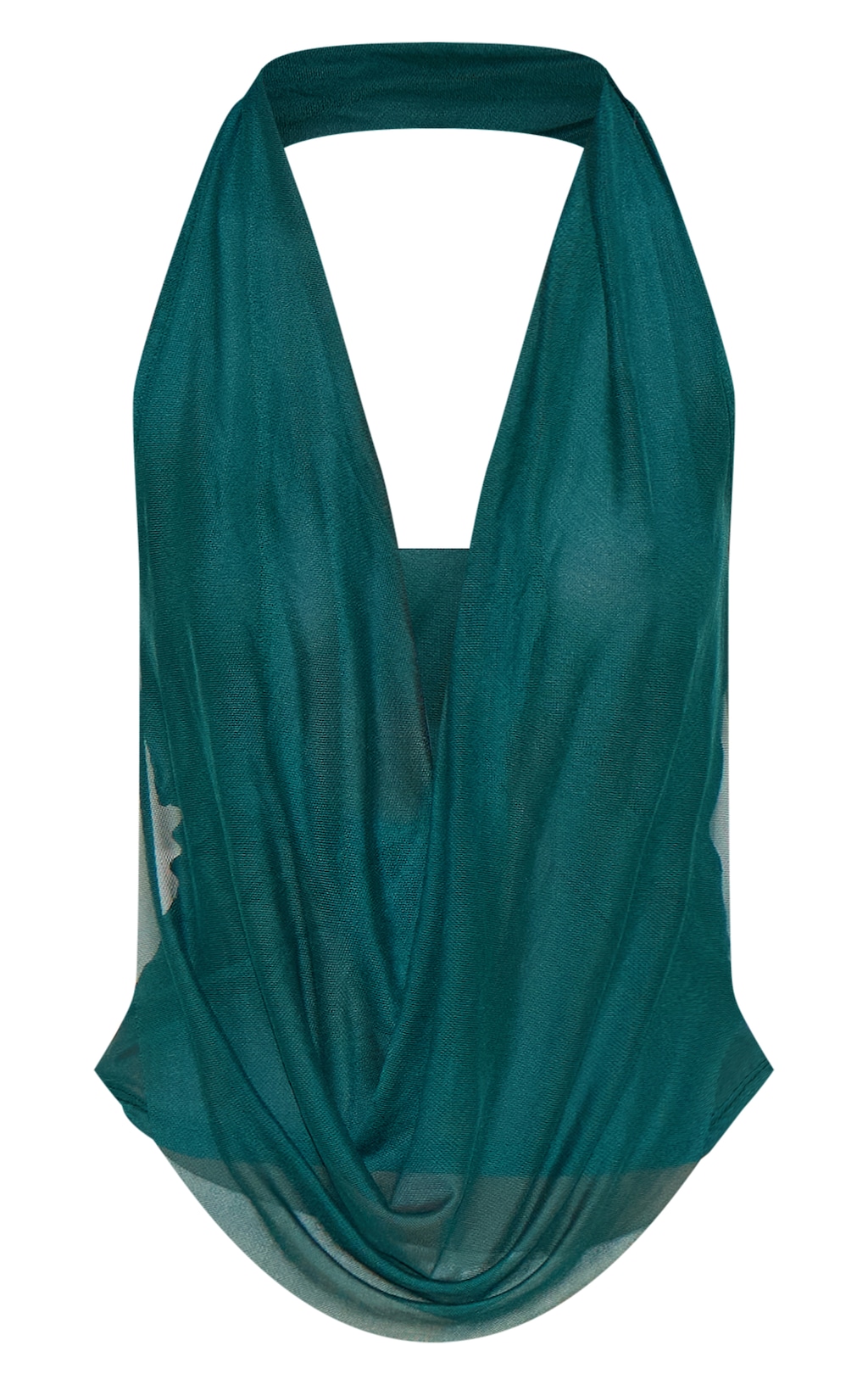 Teal Mesh Halter Neck Top | Tops | PrettyLittleThing USA