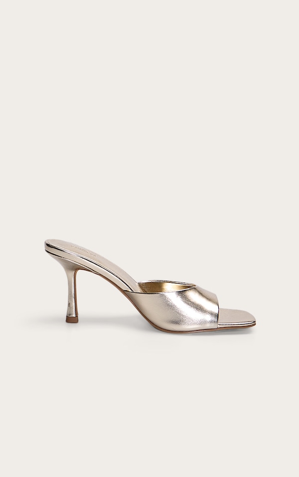Gold Square Toe Mule | Footwear | PLT