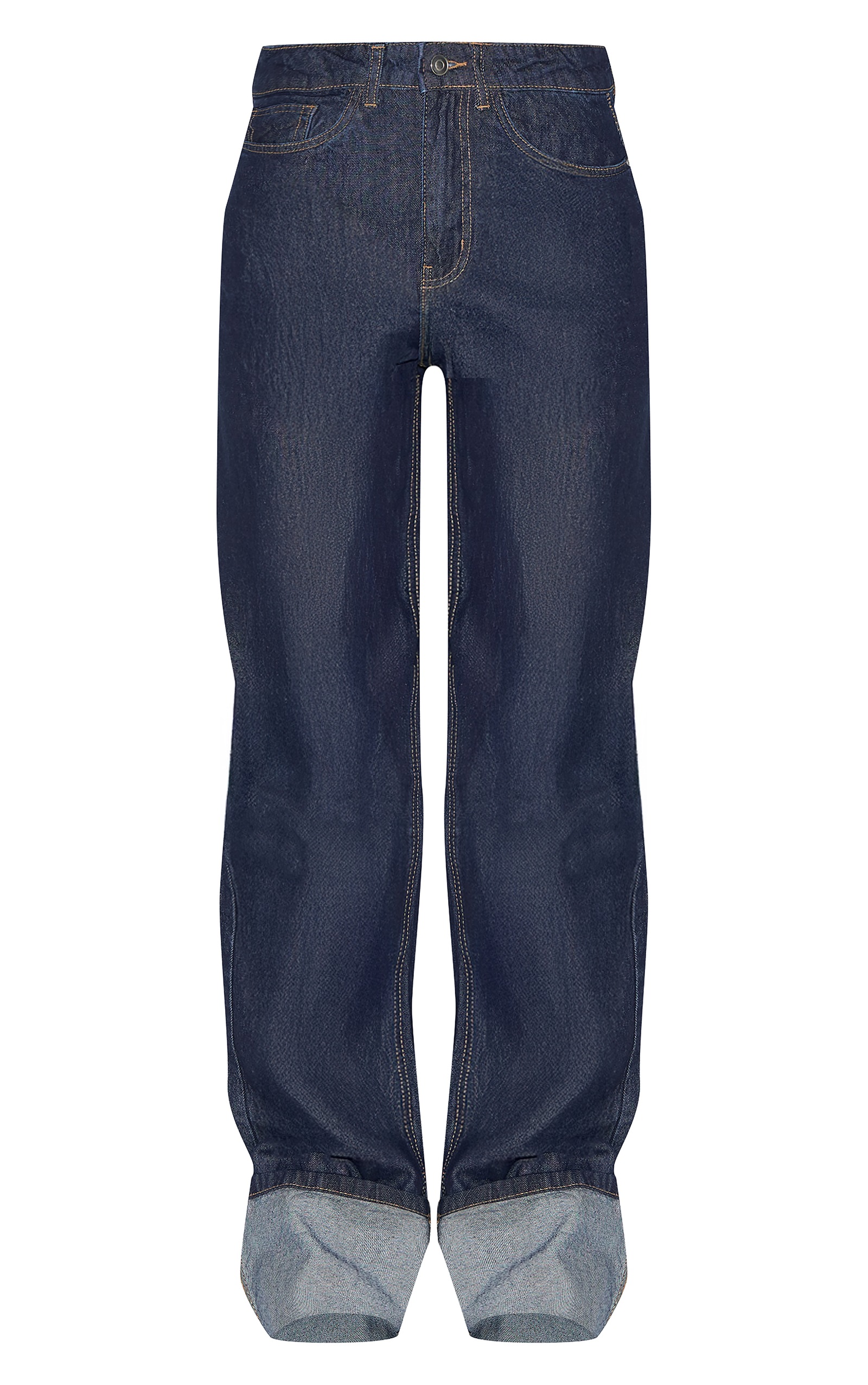 Tall Dark Indigo High Waist Turn Up Hem Jeans | Tall ...