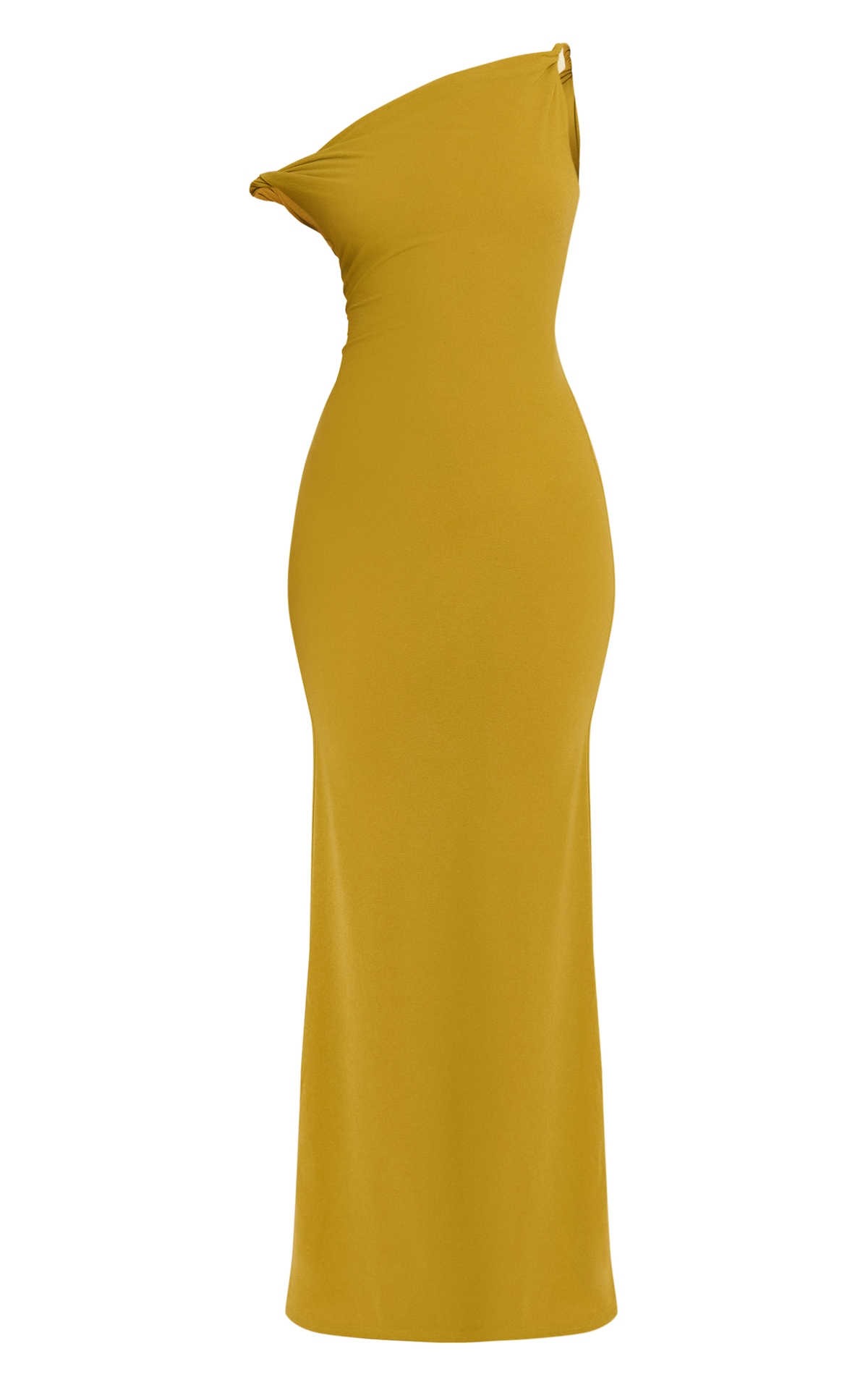 Olive Double Layered Chiffon Asymmetric Maxi Dress | Dresses ...