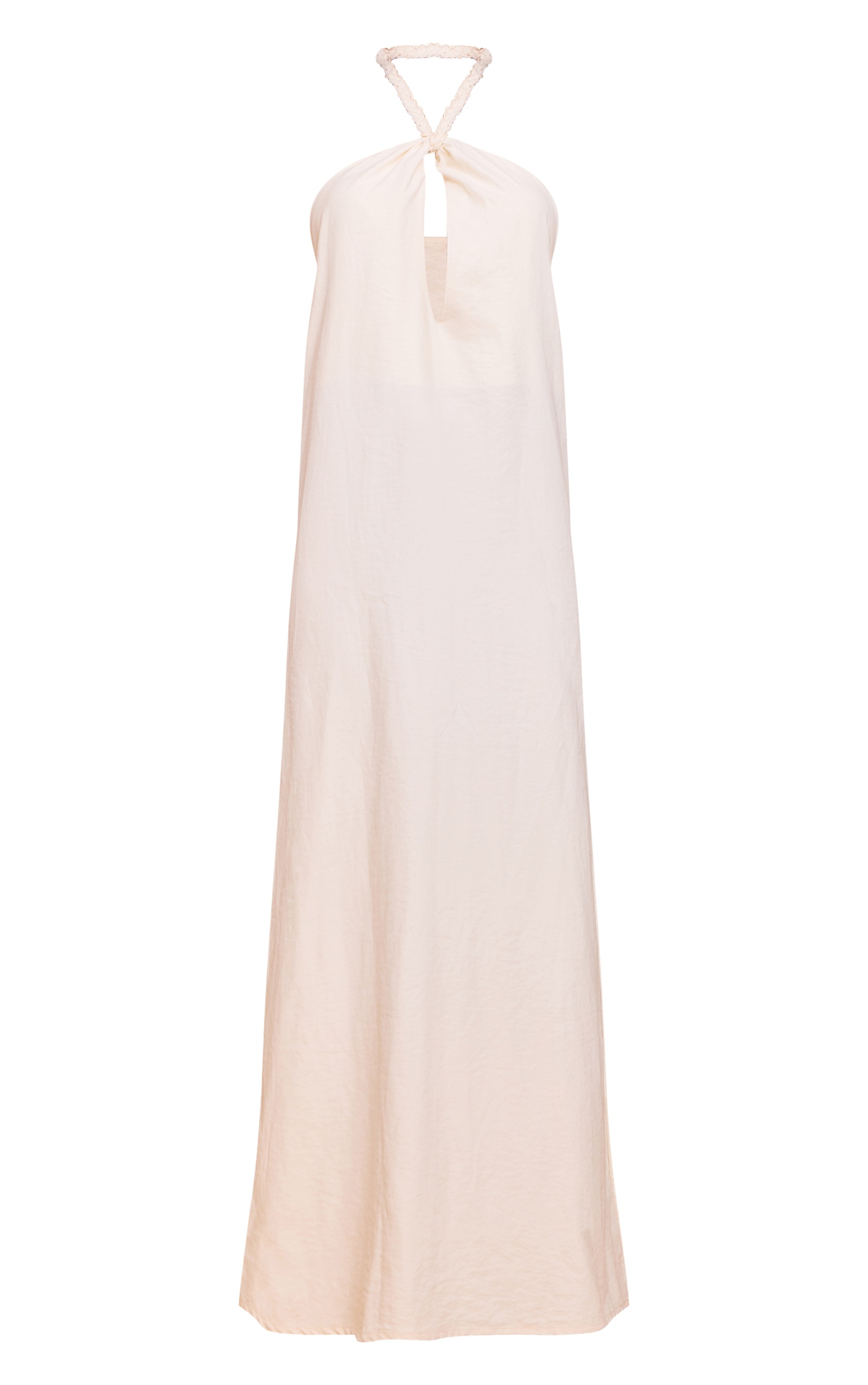 Cream Textured Rope Hlaterneck Maxi Dress | Dresses | PrettyLittleThing USA