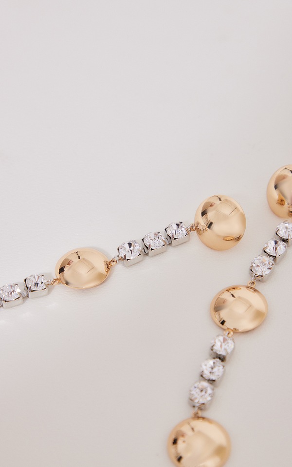 Gold Sphere Diamante Drop Statement Earrings | Accessories ...