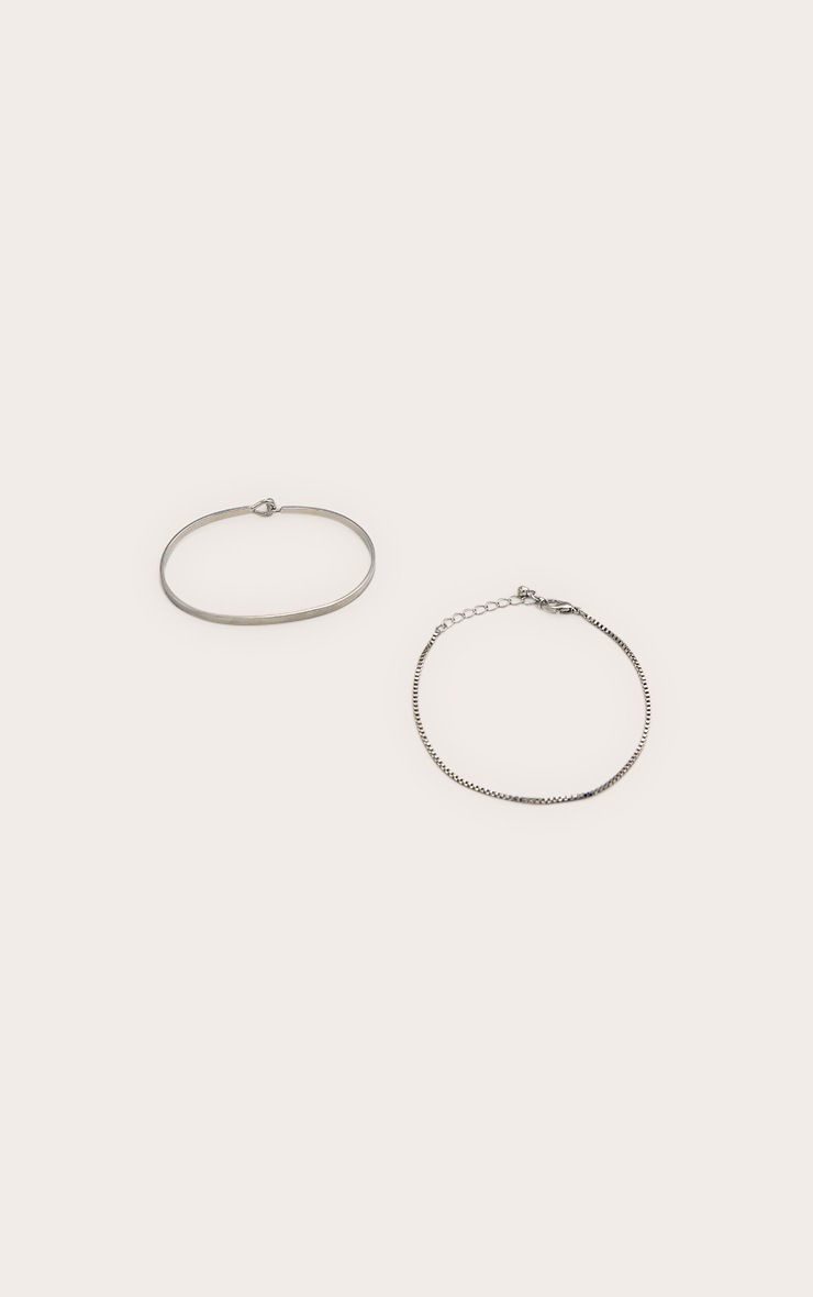 Silver Slim Chain Bangle Multipack | Accessories | PLT
