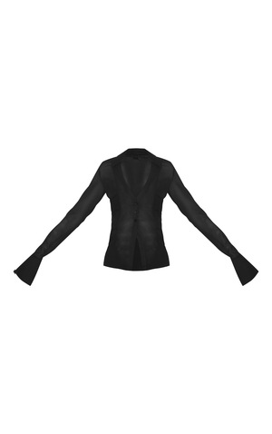 Tall Blouse En Mesh Noir À Boutons Devant | Tall | PrettyLittleThing FR