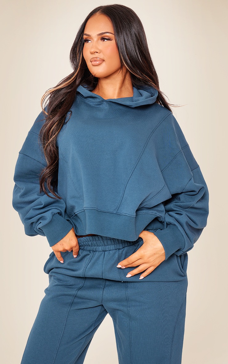 Petrol Premium Panelled Boxy Hoodie | Athleisure | PLT