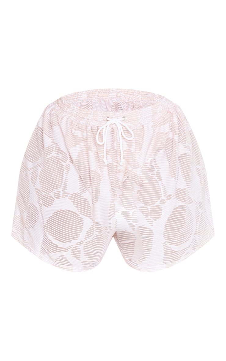 Plus Cream Textured Floaty Shorts | Plus Size | PrettyLittleThing