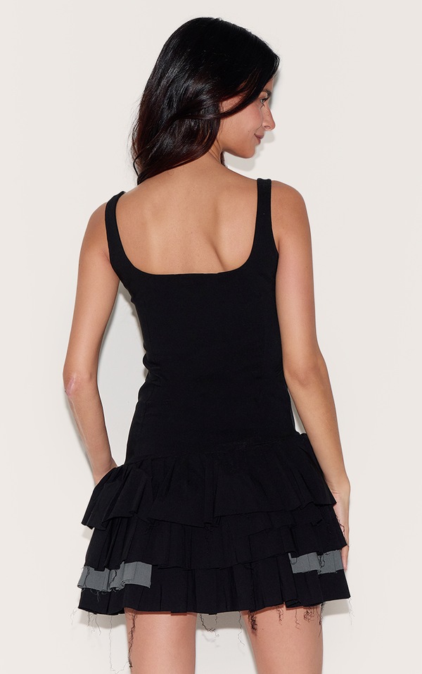 Black Stretch Woven Extreme Pleated Shift Dress | Dresses ...