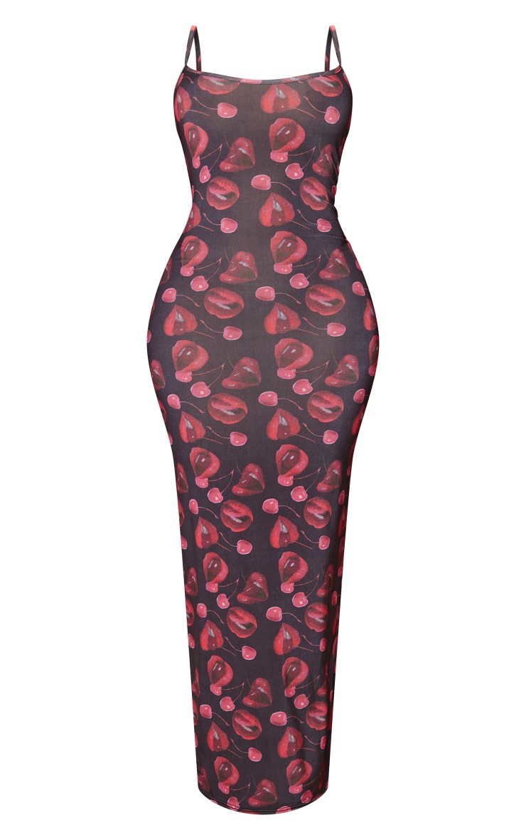 Shape Black Cherry Lips Spaghetti Strap Dress | Shape ...