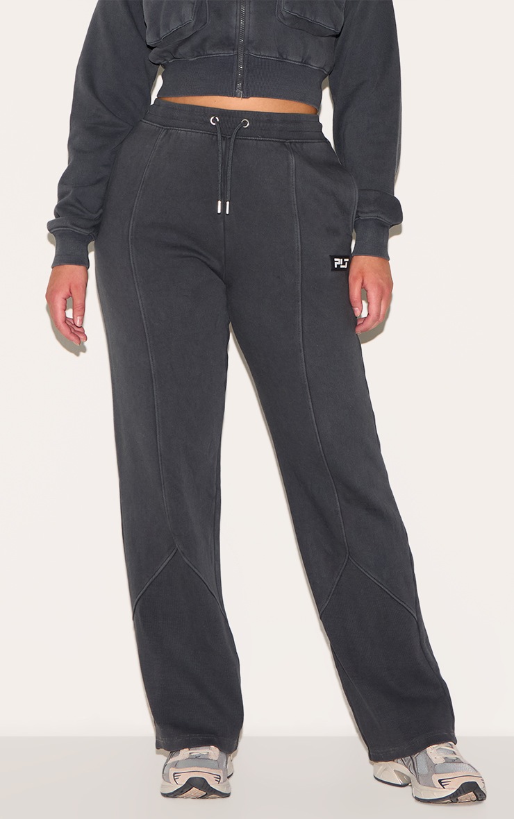 PLT Shape Washed Charcoal Wide Leg Sweatpants | Shape | PrettyLittleThing USA