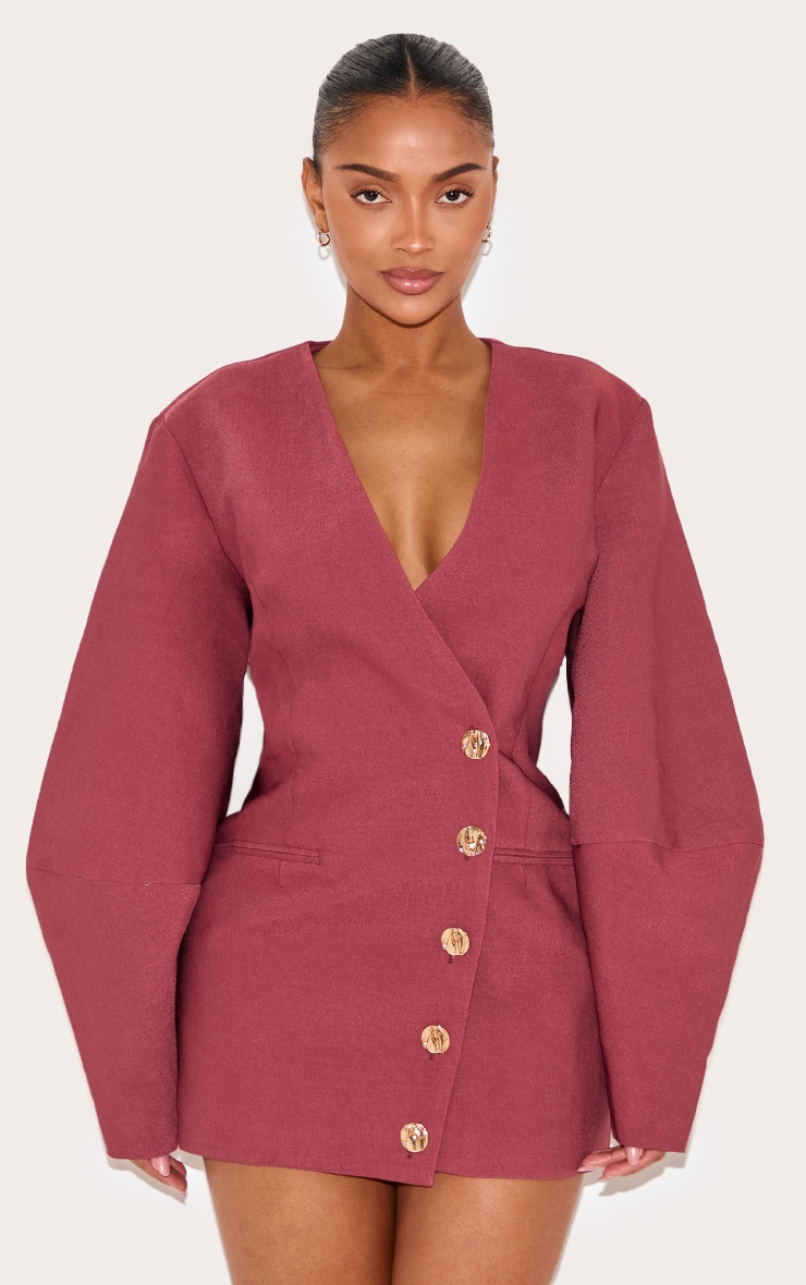 Shape Robe Blazer De Tailleur Trapèze Deluxe Rouge Baie À Manches Cocon ...