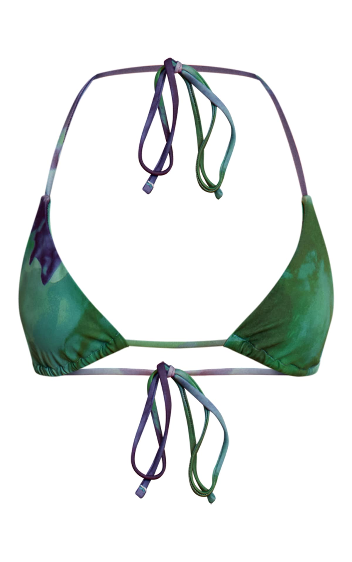 Emerald Green Ombre Micro Triangle Bikini Top | Swimwear | PrettyLittleThing AUS