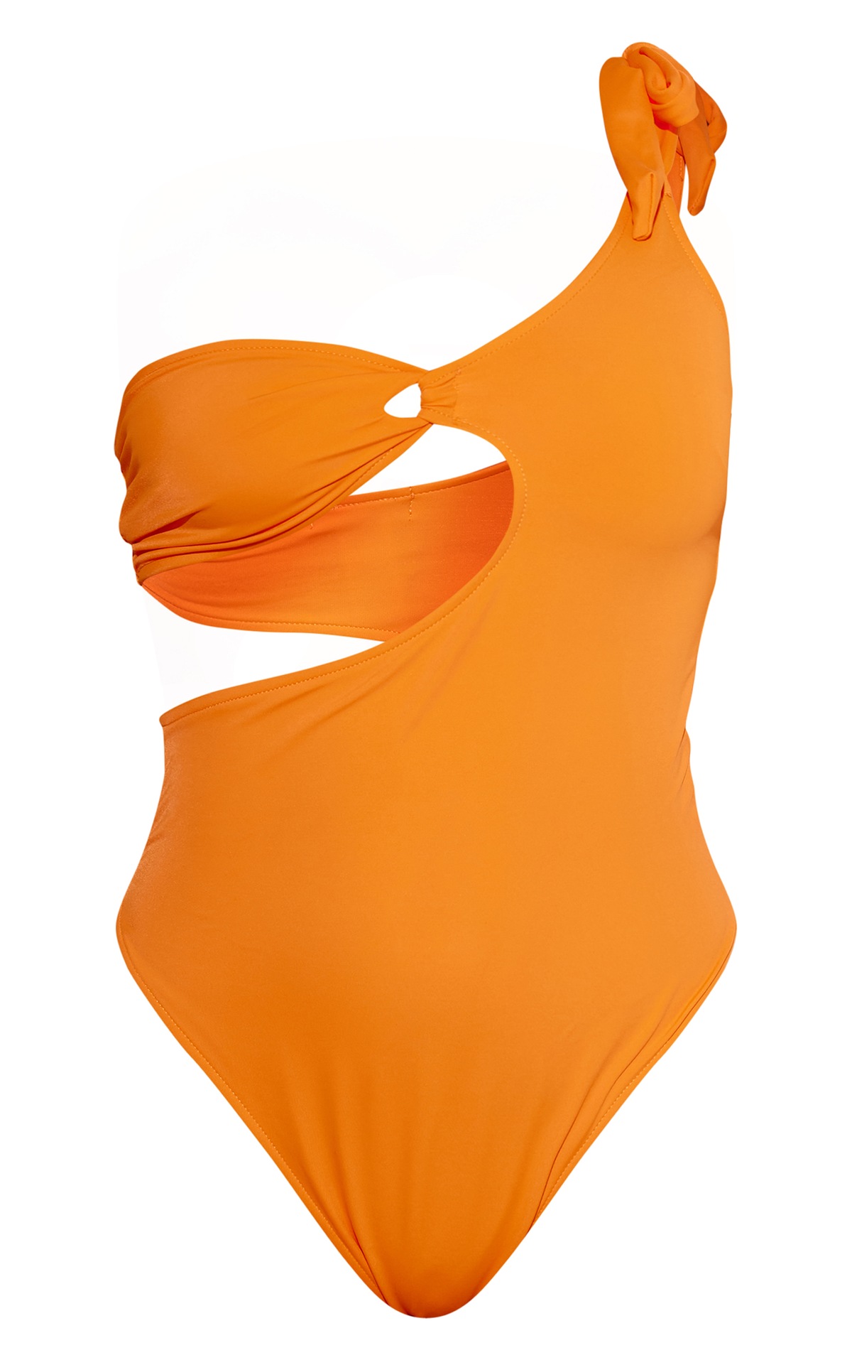 Orange One Shoulder Cut Out Swimsuit | Swimwear | PLT