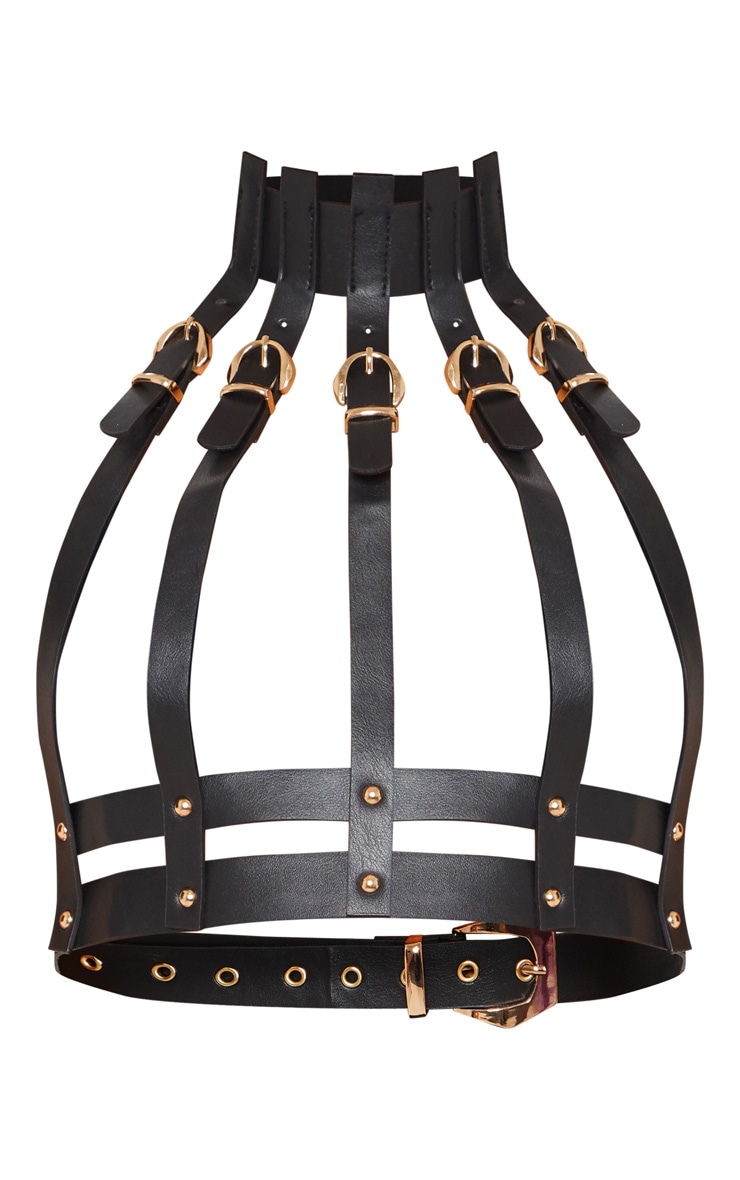 Black Faux Leather Body Harness | Accessories | PrettyLittleThing