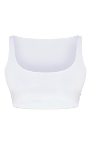 Shape White Slinky Square Neck Crop Top | PrettyLittleThing USA