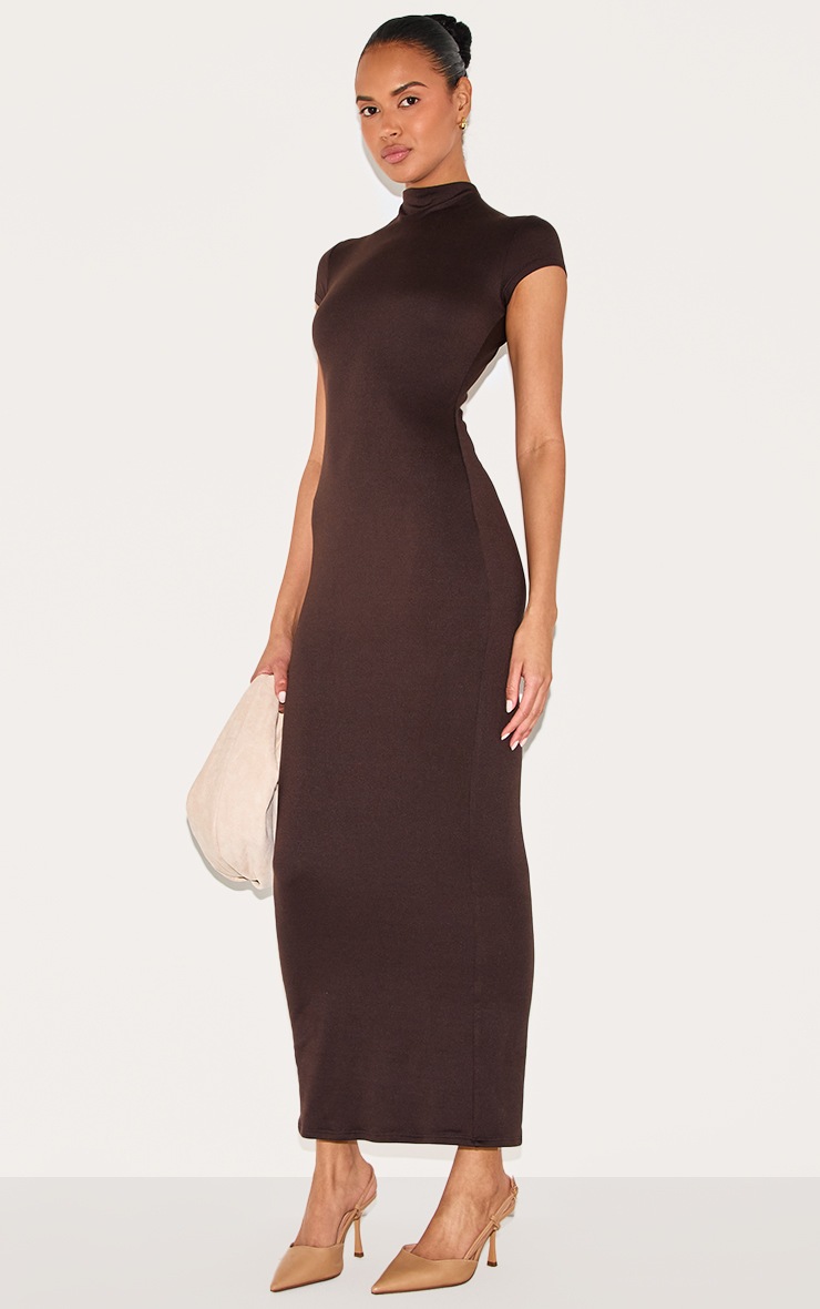 Chocolate Double Contour Boat Neck Maxi Dress | Dresses | PLT USA
