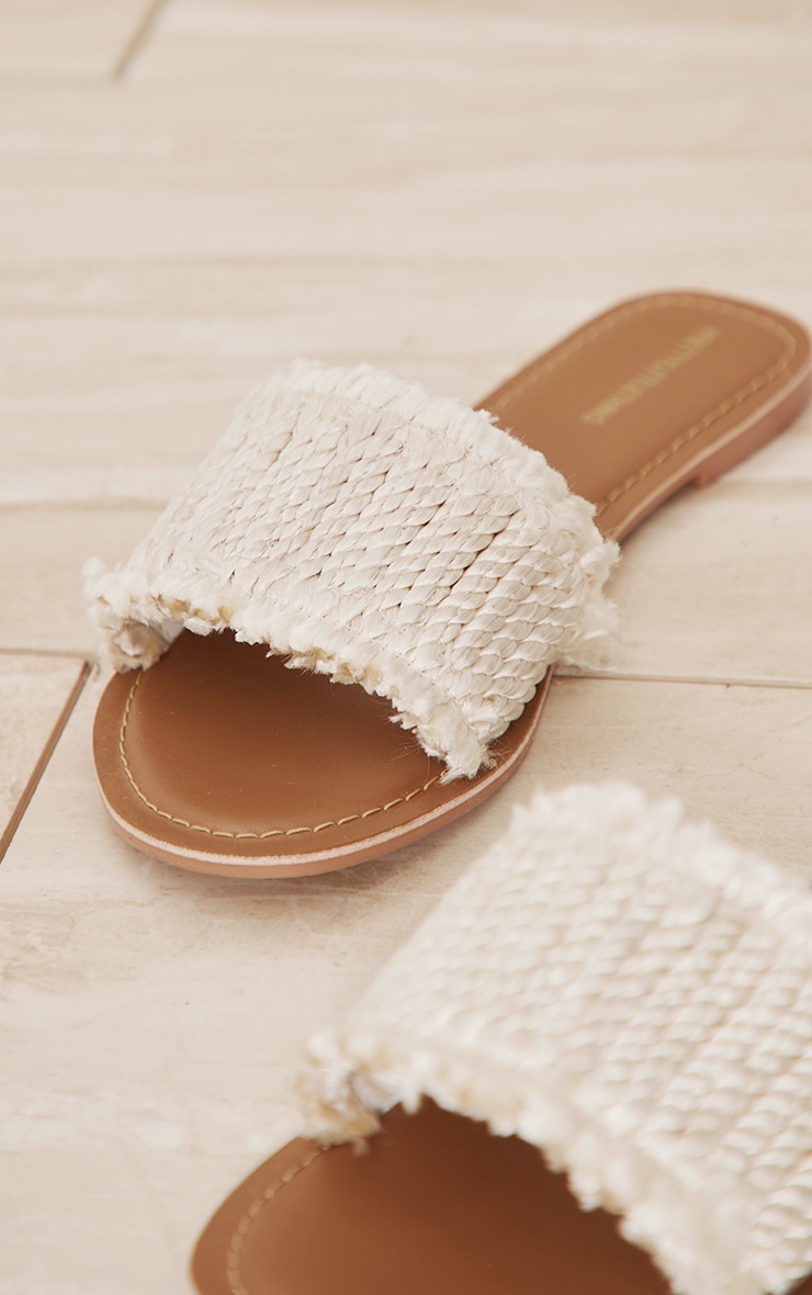 Cream Rope Tassel Detail Espadrille Flat Sandals | PrettyLittleThing USA