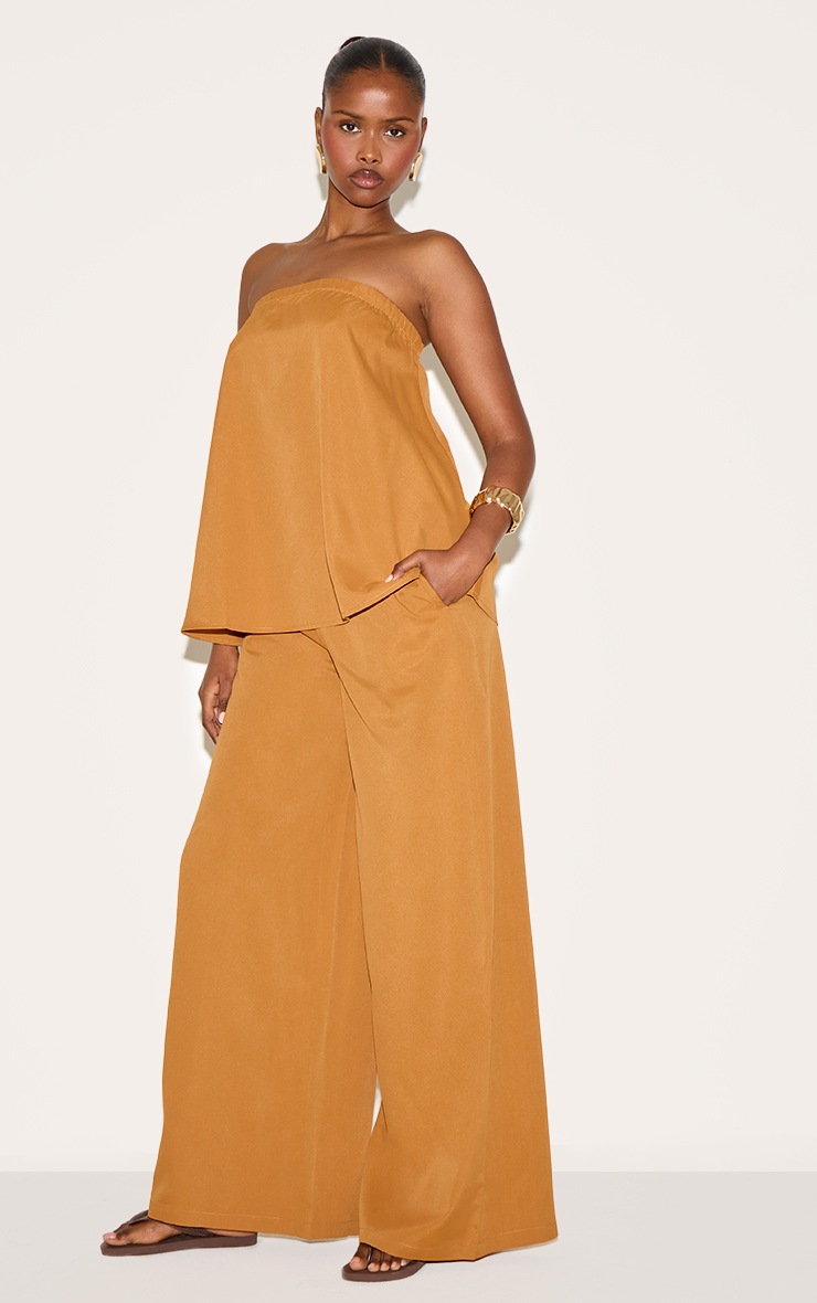 Deep Mustard Woven Longline Bandeau Top | Co-ords | PLT