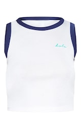 White Contrast Binding Vest | Tops | PrettyLittleThing