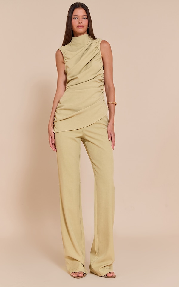 PLT Label Green Tailored Extreme Asymmetric Top | Co-ords | PLT USA