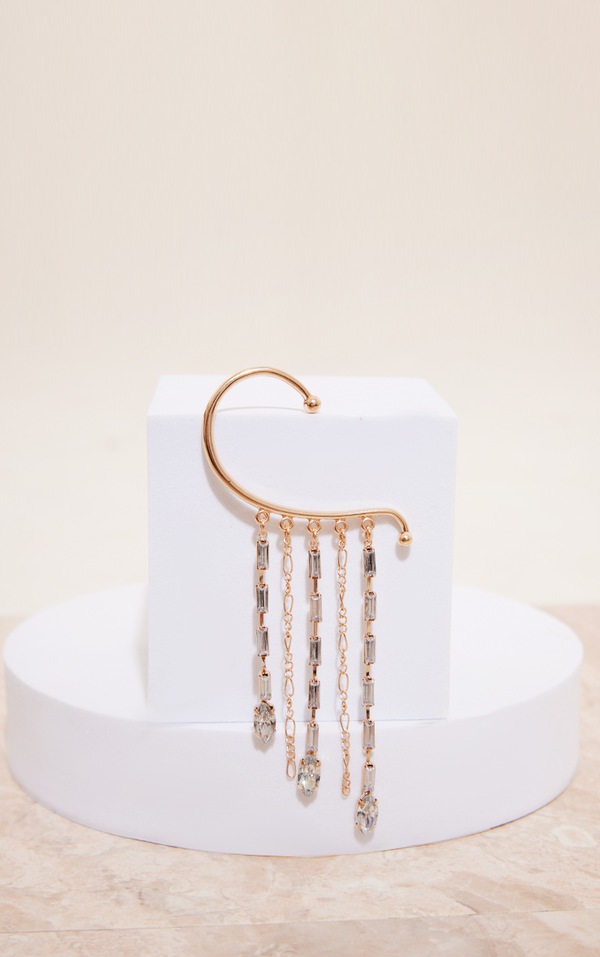 Gold Baguette Drop Ear Cuff | Accessories | PLT AUS