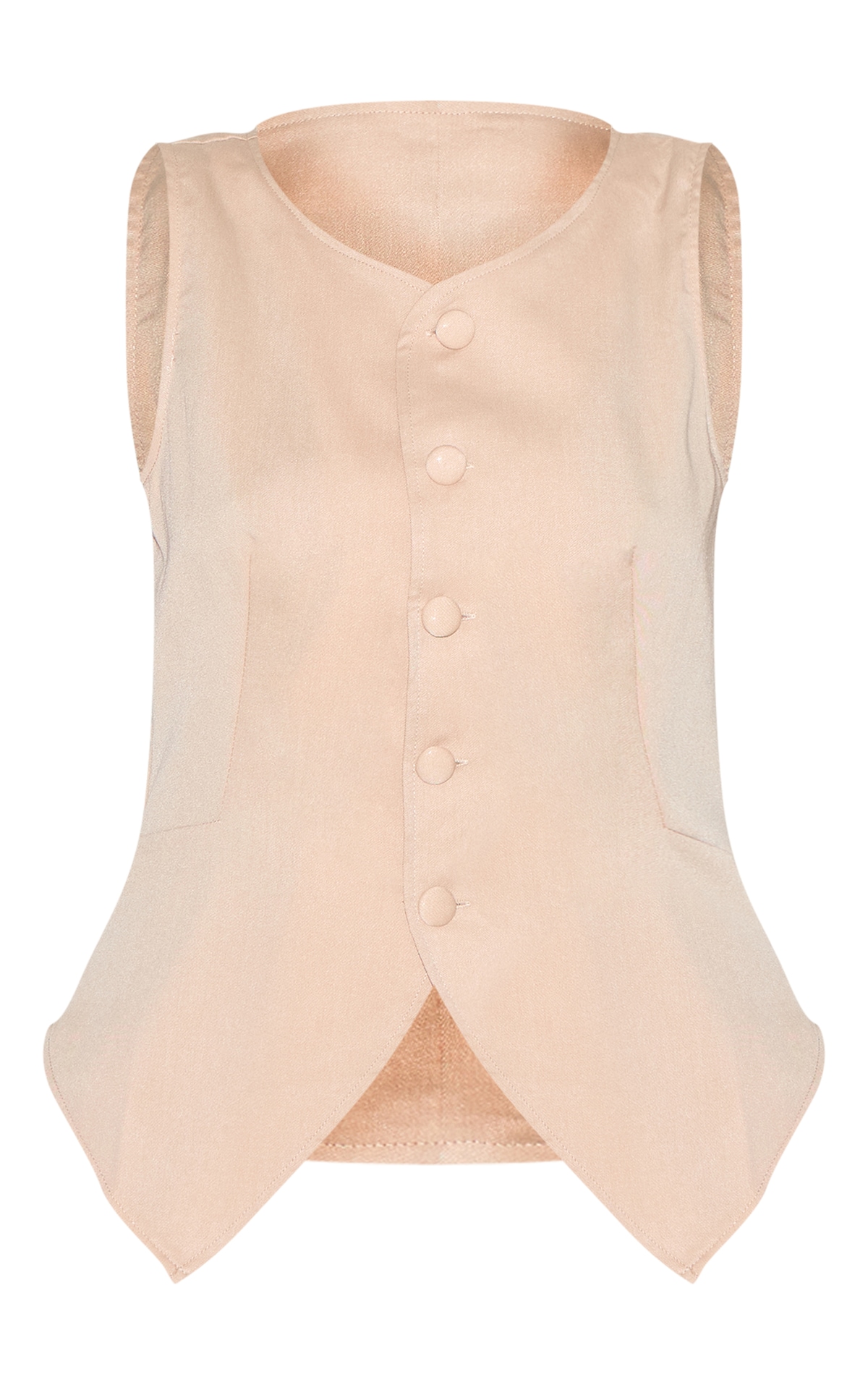 Oatmeal Long Line Waistcoat | Tops | PLT