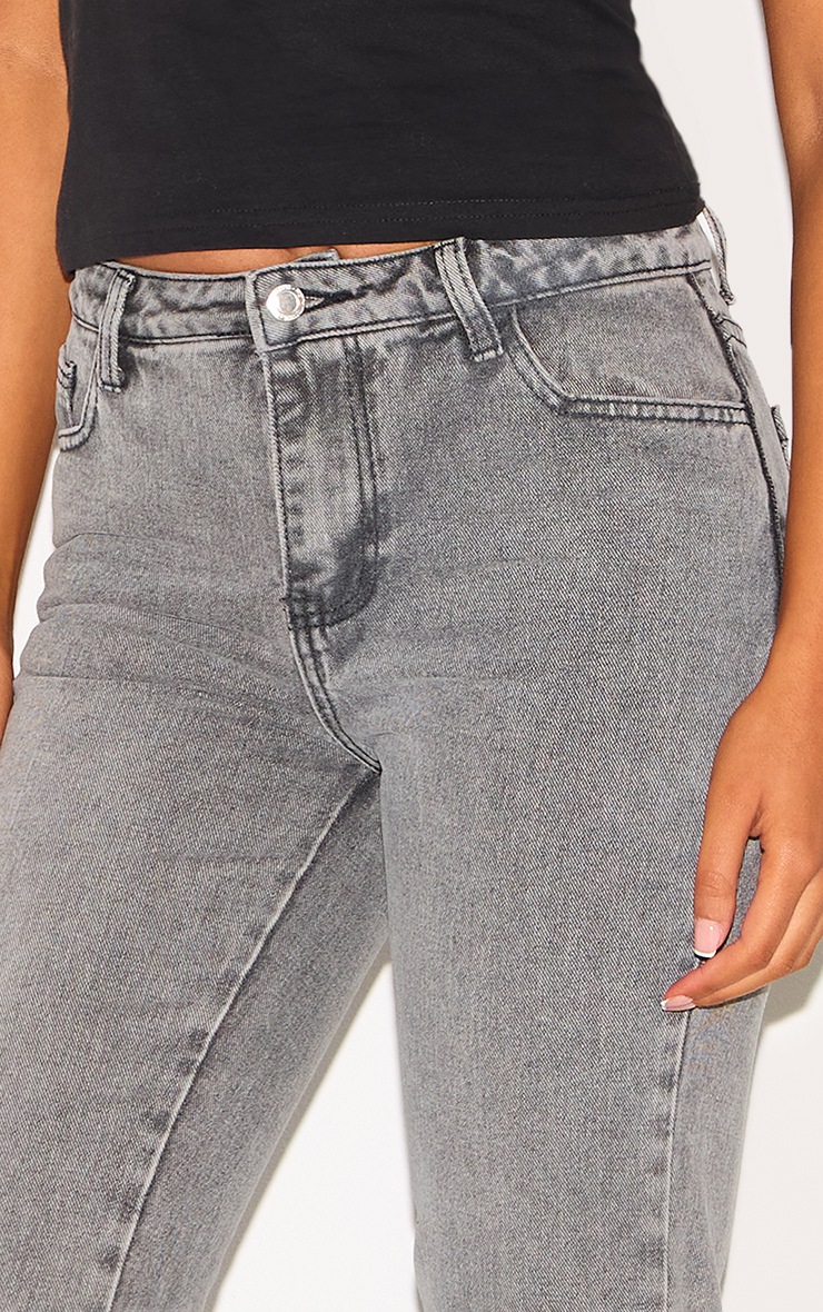 Tall Washed Grey Slim Fit Low Rise Flared Jeans | Tall | PrettyLittleThing